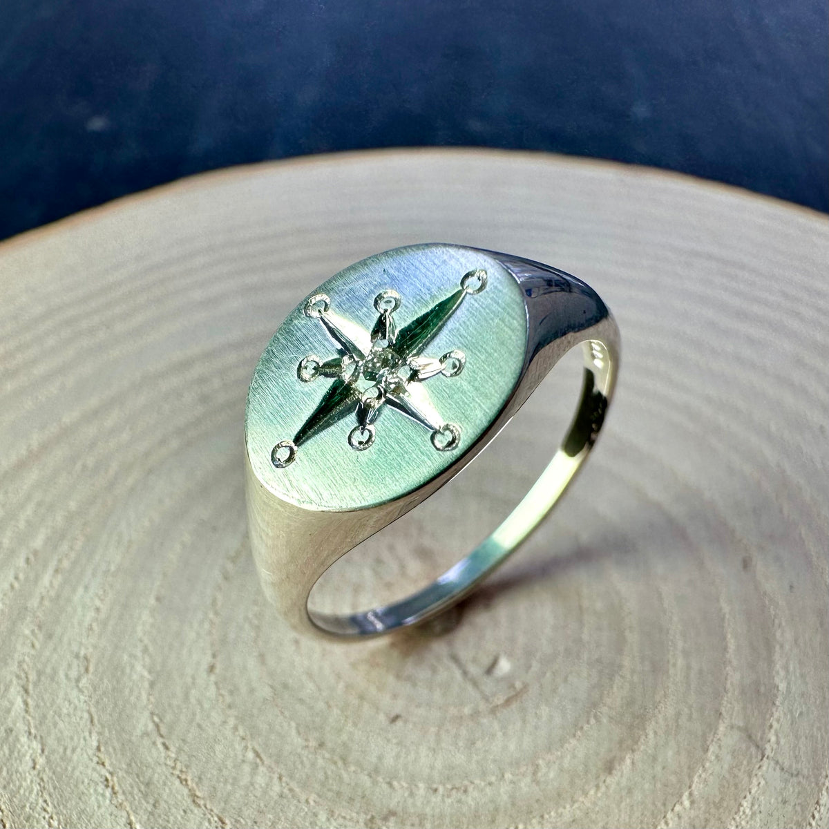 Silver Diamond Set Signet Ring – James Bishop Jewellery